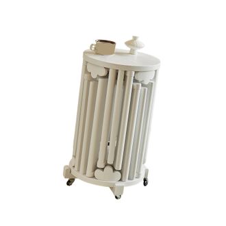 Generic Runde 6-in-1-Hocker aus Holz, tragbare, ineinander verschiebbare Schminkhocker, Keine Installation erforderlich, for die Verwendung im Schlafzimmer, W