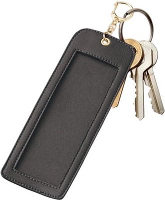 Generic Porte-Photo Porte-Cl&eacute;s - Anneaux de cl&eacute;s rectangulaires transparents en cuir PU - Porte-Clef Cadre Photo,Pour Grossesse, Naissance, Voiture, No&euml;l, Gra