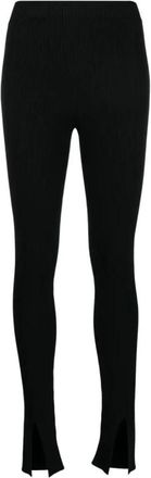 &Aacute;eron Femme, Pantalons, Noir, Taille: 42 FR Leggings Noirs C&ocirc;tel&eacute;s avec Fente Avant