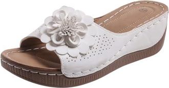 Generic Pantoufles orthopédiques pour femme - Talon compensé - Mules dété avec semelle intérieure - Sandales de marche - Sandales à plateforme - Sandales soup