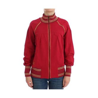 John Galliano Elegante pinke Strickjacke mit Logo-Details - - Sweatshirts & Hoodies - Damen - Rosa - 2XS