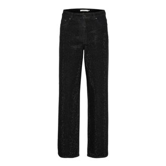 Gestuz Weite Beine Dunkle Schwarze Waschung Jeans - - Jeans - Damen - Schwarzk - W29