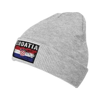 Generic &Eacute;pais Beanie pour Homme, Dr&ocirc;le et Drapeau, Slouch Chapeau dhiver Tricot&eacute;, Tricoter Chapeau pour Ski, Femme, Sports