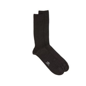 Au Printemps Paris Chaussettes hautes côtelées en laine mérinos mélangée