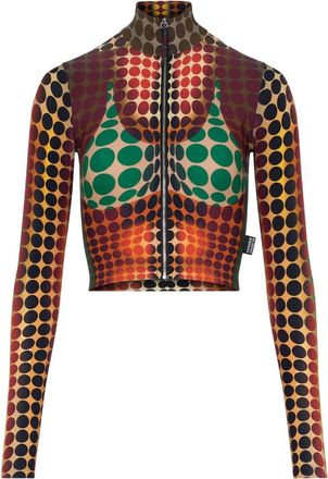 Jean Paul Gaultier high-neck zip-up top - Braun