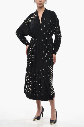 Stella McCartney Long-Sleeved Silk Dress With Bead Details Stella McCartney