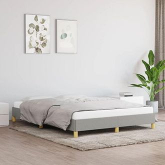 vidaXL Cadre de lit sans matelas gris clair 140x190 cm tissu Vidaxl