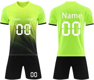 Generic Kit de football personnalis&eacute; pour gar&ccedil;ons, hommes, femmes, jeunes, maillot de football &agrave; manches courtes et short de football, 3-3, L