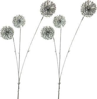 Matches 21 matches21 Zwei hübsche Äste aus Kunstpflanzen für Vasen in Silber - Künstliche Pflanzen aus Kunststoff für Tisch Deko mit runden Blüten - Deko Blumen 