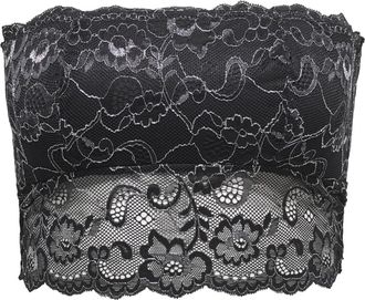 Only Damen Onlchloe Lace Glitter Bandeau Top Acc, Black, Small