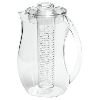 Grunwerg Acryl-Infusionskanne mit natürlichem Geschmack und herausnehmbarem Einsatz für frische Früchte, klar, 2 Liter, transparent, 27,5 x 15,5 x 15,5 cm