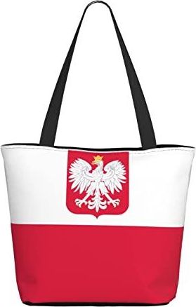 AOOEDM Sac &agrave; provisions pour femme avec drapeau de la Pologne 33 x 28 x 19 cm. Le cadeau parfait pour la Saint-Valentin. Cest de la Saint-Valentin pour maman