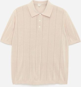 Arket Poloshirt Im Pointelle-Strick -Beige