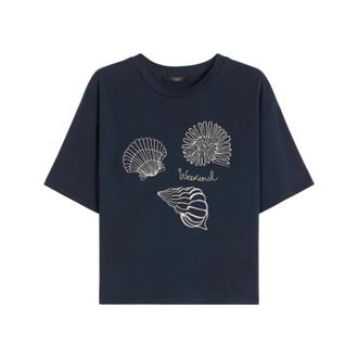 Max Mara Crewneck T-Shirt - - Tops - Damen - Blau - XS