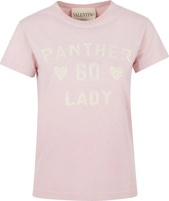 Valentino Garavani Femme, Tops, Rose, Taille: 38 FR Panther Lady T-shirt