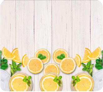 WENKO Herdabdeckplatte gro&szlig; Zitronen, Herdabdeckung f&uuml;r Glaskeramik-Kochfelder, Geh&auml;rtetes Glas, 56 x 50 cm, Mehrfarbig