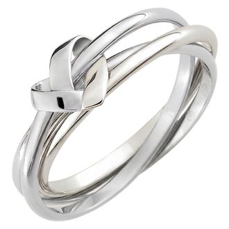 Edenly Origami Herz Trilogie-Ring - 750er Wei&szlig;gold (18 Karat)