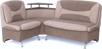 Rodnik Eckbank Arabika gepolstert, Sitzbank mit Ablage und Stauraum, Truhenbank, Farbe Braun/Milchkaffee