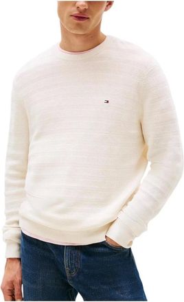 Tommy Hilfiger Homme, Pulls, Blanc, Taille: 2XL Cotton Long Sleeve Tricots