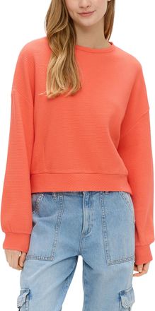 QS by s.Oliver Damen 2147730 Sweatshirt mit Struktur, Orange, 36