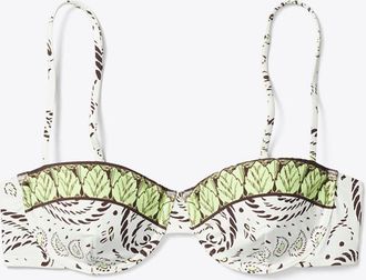 Tory Burch Damen Bedrucktes Bikinioberteil mit B&uuml;gelk&ouml;rbchen