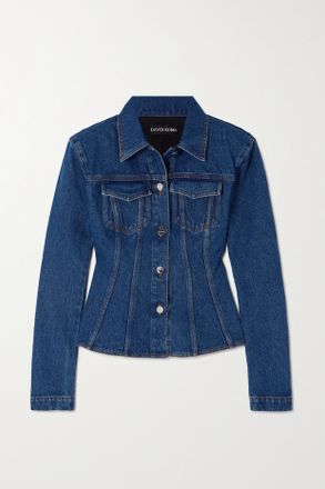 DAVID KOMA Jeansjacke Mit Steppn&auml;hten - Blau
