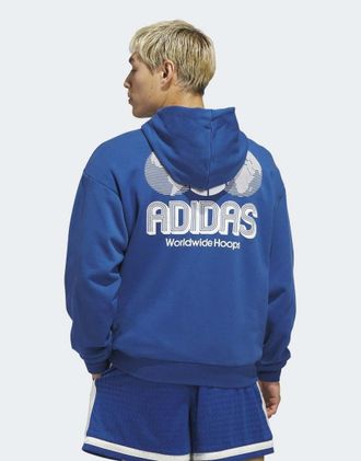 adidas Originals World Wide Hoops - Sweat &agrave; capuche - Bleu marine fonc&eacute;