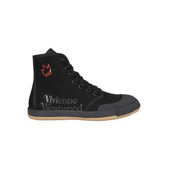 Vivienne Westwood Logo High-top Sneakers 100% Cotton - - Shoes - Herren - Schwarzk - 44 EU