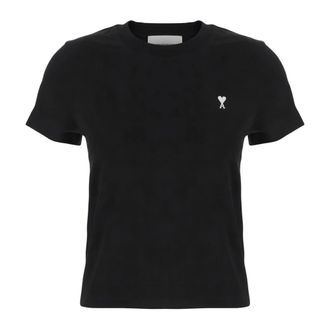 Ami Femme, Tops, Noir, Taille: 42 FR Ami De Coeur Cropped T-shirt