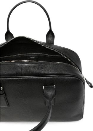 Tom Ford Pebbled Leather Top Handle Bag - Black