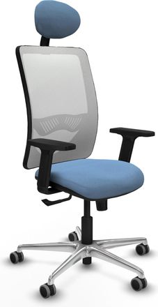 Piqueras y Crespo Drehstuhl mit Zulema-Armlehnen, h&ouml;henverstellbarer Lendenwirbelst&uuml;tze und festem Kopfteil, ausgestattet mit Sincro 3 Positionen und Schneideschaum, We