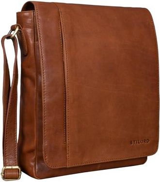 STILORD Paul Sac Bandouli&egrave;re pour Homme Cuir Vintage Sac pour Tablette MacBook 13,3 Pouces A4 Besace Sac Messager Sac &agrave; Main, Couleur:maraska - Marron