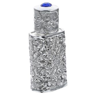 Valiclud Parf&uuml;mflasche aus Glas und Metall Leere Nachf&uuml;llflasche mit Dekorativer Gravur Vielseitig f&uuml;r &Auml;therische &Ouml;le Duft&ouml;le und Parfum Elegantes Design f&uuml;r Z