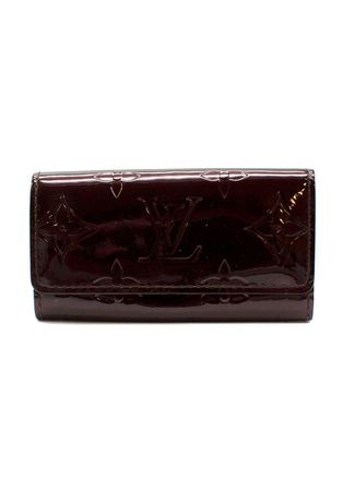 Louis Vuitton Burgundy Monogram Vernice 4 Key Holder