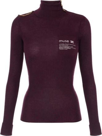 Elisabetta Franchi Damen, Strickwaren, Lila, SGr&ouml;&szlig;e