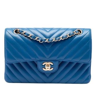 Chanel Pre-owned Double Flap Chevron Shoulder Bag - - Pre-owned - Damen - Blau - ONE SIZE