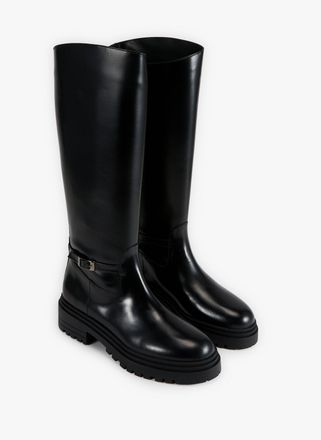 Bobbies Bottes crant&eacute;es en cuir