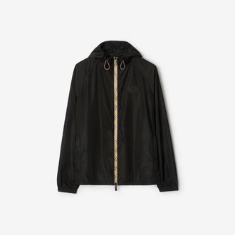 Burberry Veste &agrave; capuche en nylon &agrave; bande Check, Size: XXL