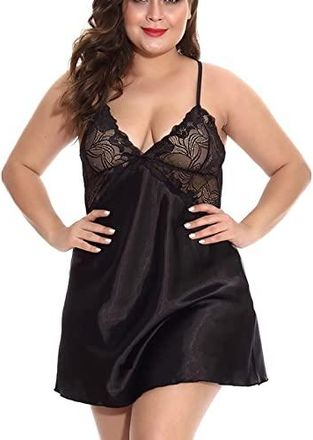 Generic Lingerie Sexy Femme Coquine Hot Lingerie Femme Une soir&eacute;e Coquine Nuisette Armatures en Mousseline + Culotte Dentelle Nuit Raffin&eacute;e Sexy Confort