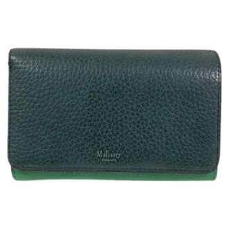 Mulberry Portefeuille fran&ccedil;ais moyen en cuir grain&eacute; Pre-owned - Femme - Pre-owned - Vert - Taille: ONE Size