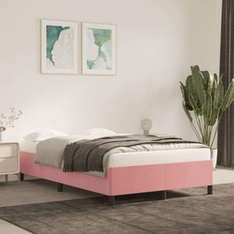 vidaXL Bettgestell ohne Matratze Rosa 120x190 cm Samt Vidaxl