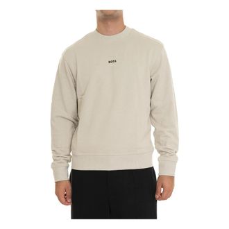 HUGO BOSS Rundhals-Sweatshirt mit kleinem Logo - - Sweatshirts & Hoodies - Herren - Beige - 2XL