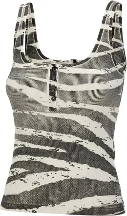 Blumarine Femme, Tops, Noir, Taille: 36 FR Top c&ocirc;tel&eacute; &agrave; imprim&eacute; z&egrave;bre