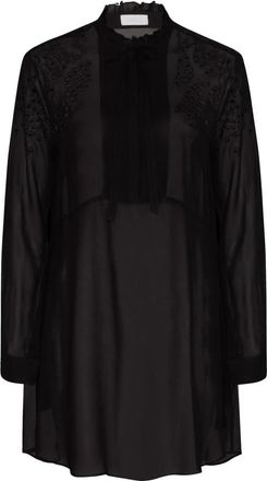 Lala Berlin Schwarze Durchsichtige Tunika mit Stickerei - - Blouses & Shirts - Damen - Schwarzk - S