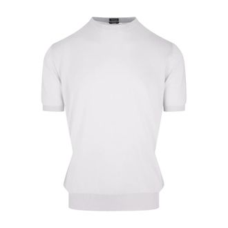 Kiton Wei&szlig;es Baumwoll-Strick-T-Shirt - - Knitwear - Herren - Wei&szlig; - XL