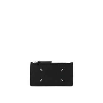 Maison Margiela Homme, Accessoires, Noir, Taille: ONE Size Portefeuille en Cuir Noir &agrave; Fermeture &Eacute;clair