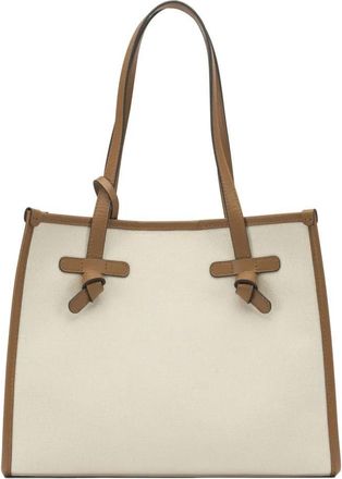 Gianni Chiarini Hobo Bags - Spacious Beige Canvas And Leather Shoulder Bag - Gr. unisize - in Beige - f&uuml;r Damen