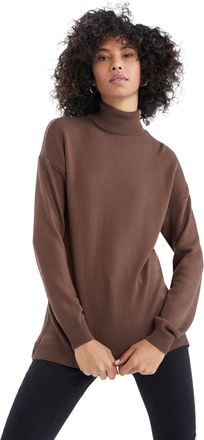 DeFacto Lang Hemden mit Langarm Tunic Hemden Brown,S