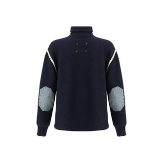 Maison Margiela Half-Zip Wool Sweater - Navy