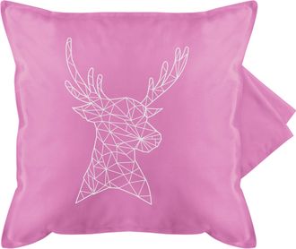 Shirtracer Kissenbezug - Statement - Hirschmotiv I Hirsch I Deer - 50 x 50 cm - Pink - hirschkissen statement-kissen statements mit bezug kissenhülle sofakissen 